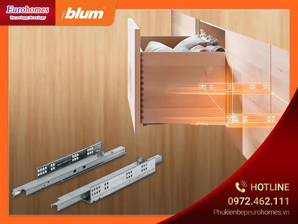 Ray âm TANDEM giảm chấn, nhấn mở toàn phần - EUROHOMES